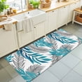 2'x6' Rug Runners for Hallways Kitchen, Blue Leaves Non Slip Entryway ...