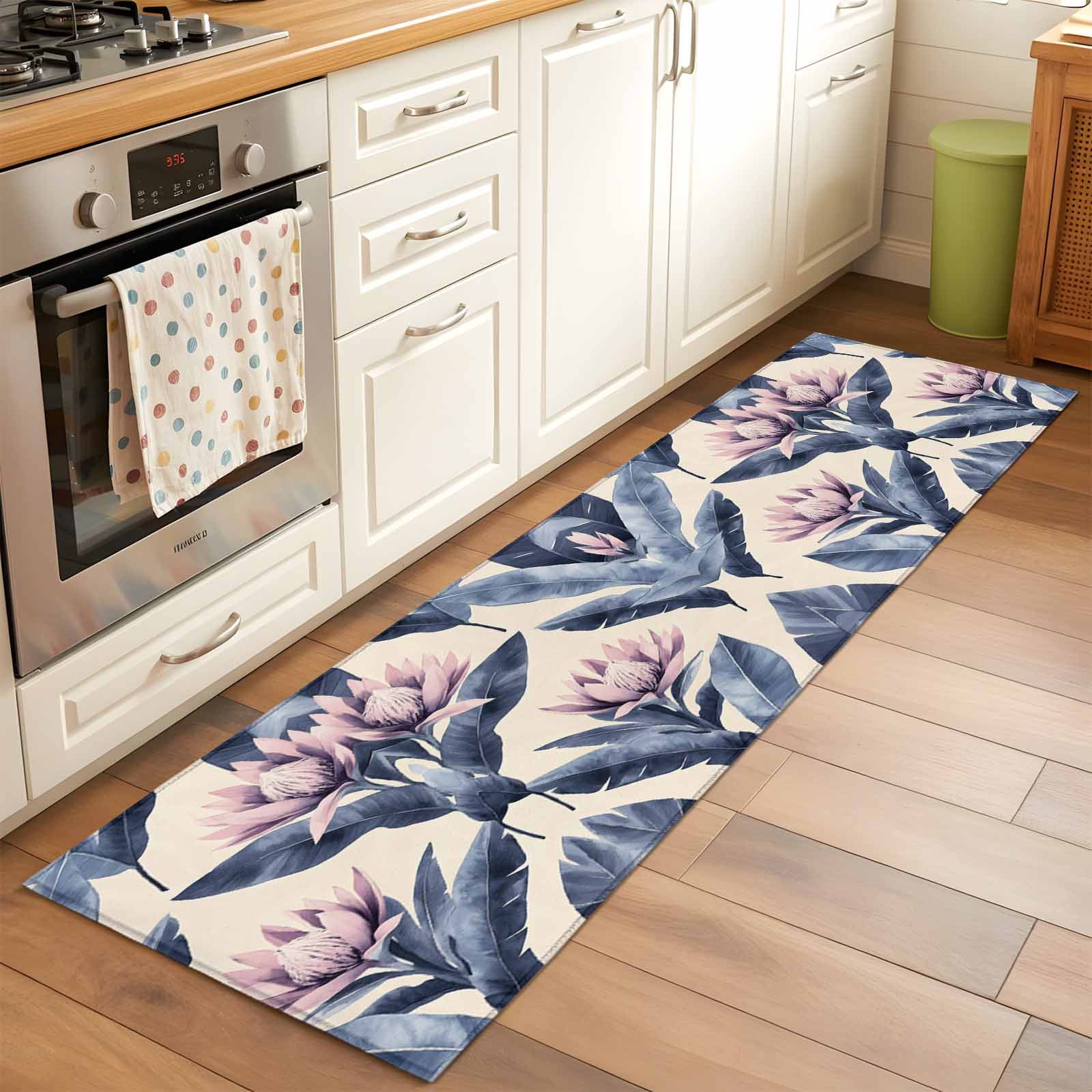 2'x6' Rug Runners for Hallways Kitchen, Blue Pink Purple Floral Non ...