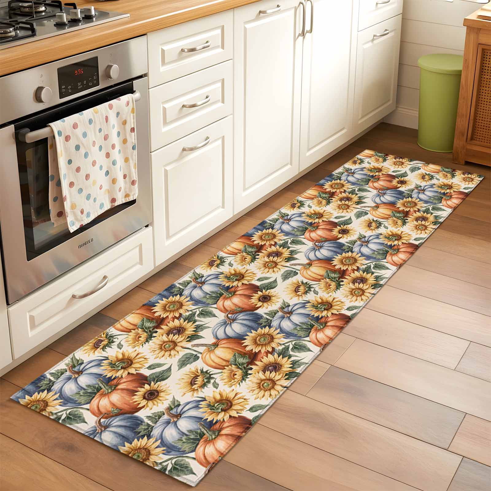 2'x6' Rug Runners for Hallways Kitchen, Blue Pumpkin Non Slip Entryway ...