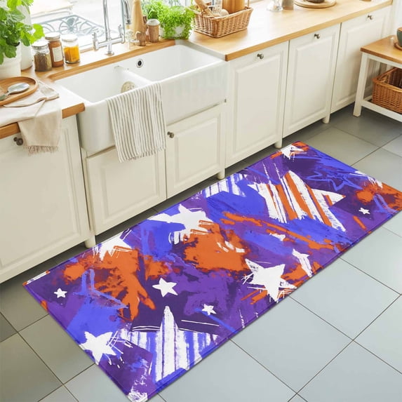 2'x6' Rug Runners for Hallways Kitchen, Blue Red USA Flag Non Slip ...