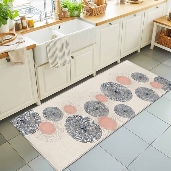 2'x6' Rug Runners for Hallways Kitchen, Boho Pink Cream Non Slip ...