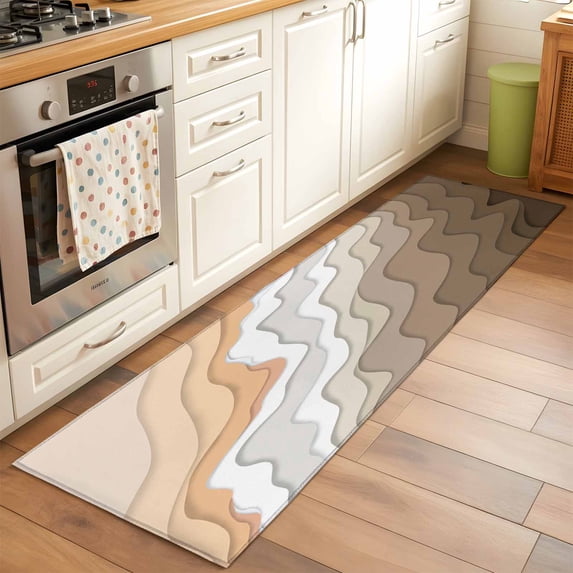 2'x6' Rug Runners for Hallways Kitchen, Brown Coastal Beach Non Slip ...