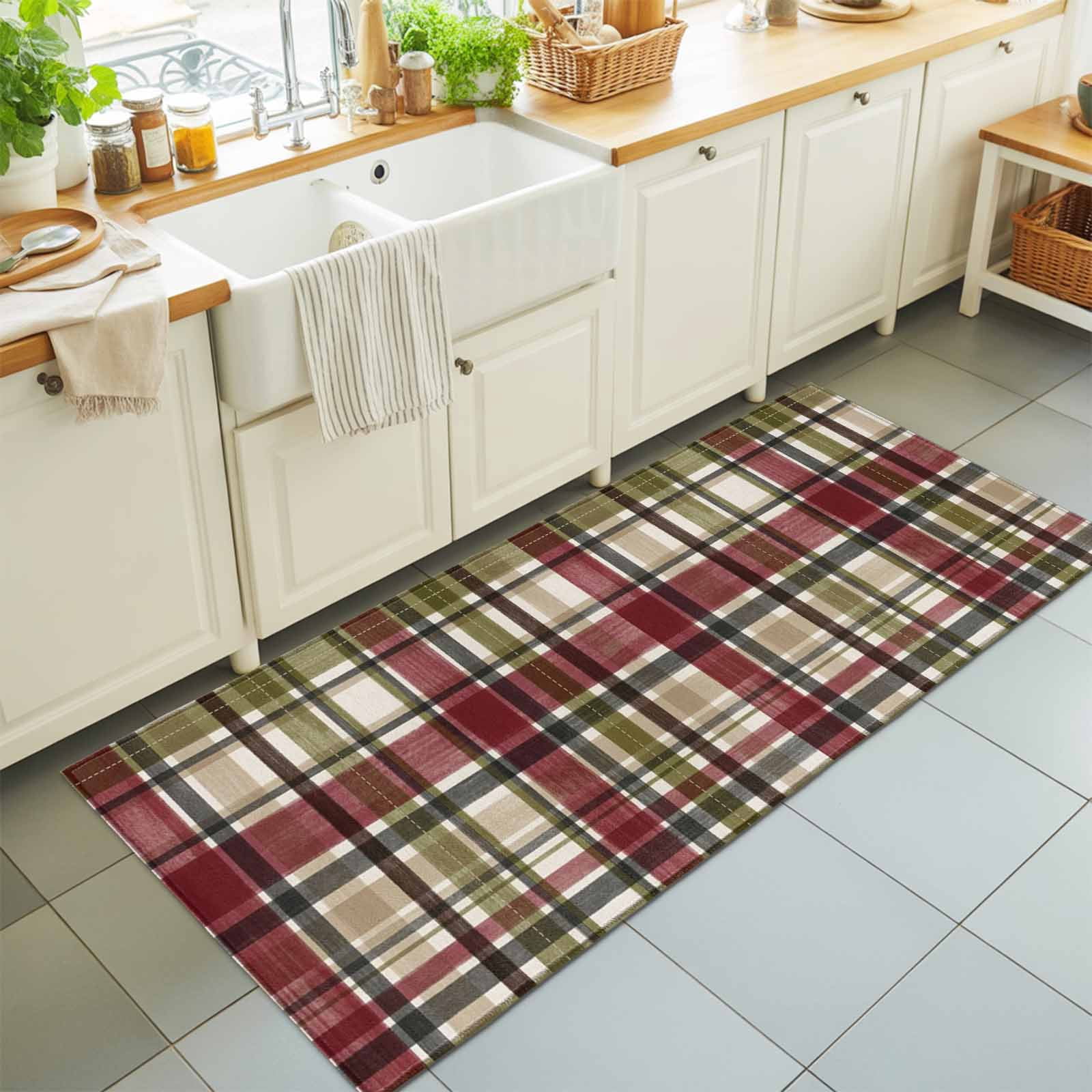 2'x6' Rug Runners for Hallways Kitchen, Buffalo Check Non Slip Entryway ...