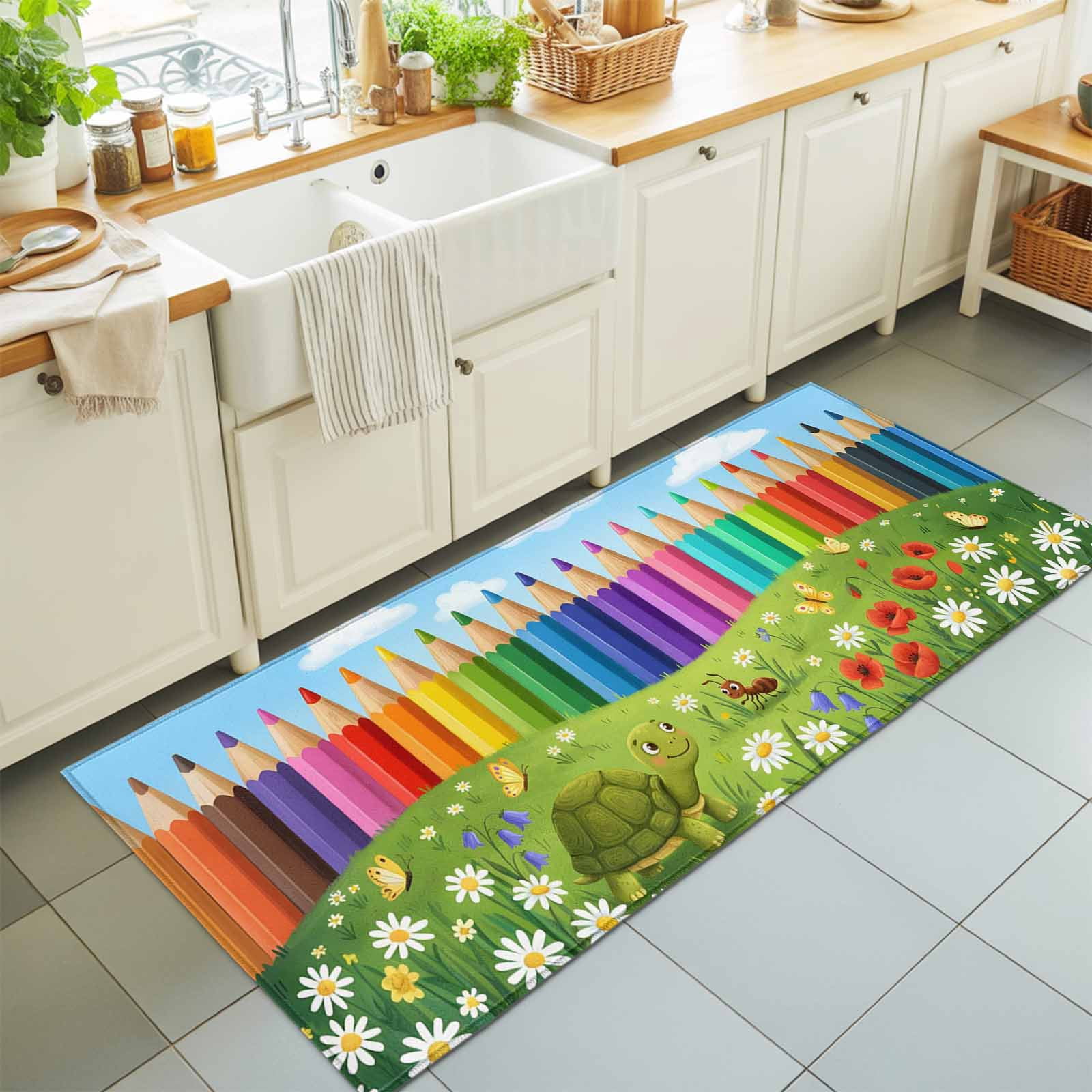 2'x6' Rug Runners for Hallways Kitchen, Cartoon Cute Non Slip Entryway ...