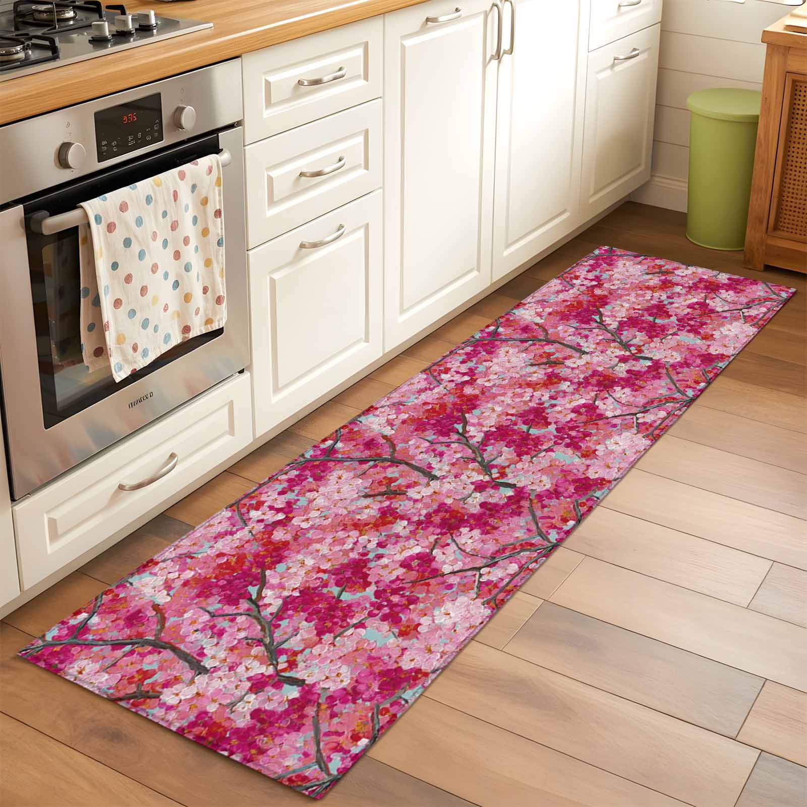2'x6' Rug Runners for Hallways Kitchen, Cherry Blossom Non Slip ...
