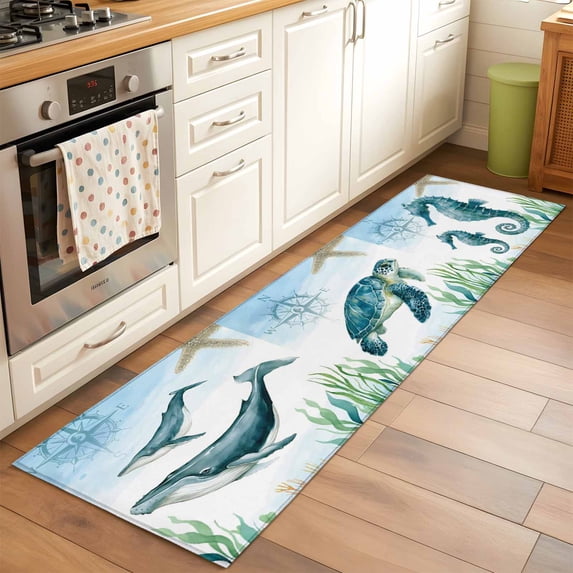 2'x6' Rug Runners for Hallways Kitchen, Coastal Non Slip Entryway ...