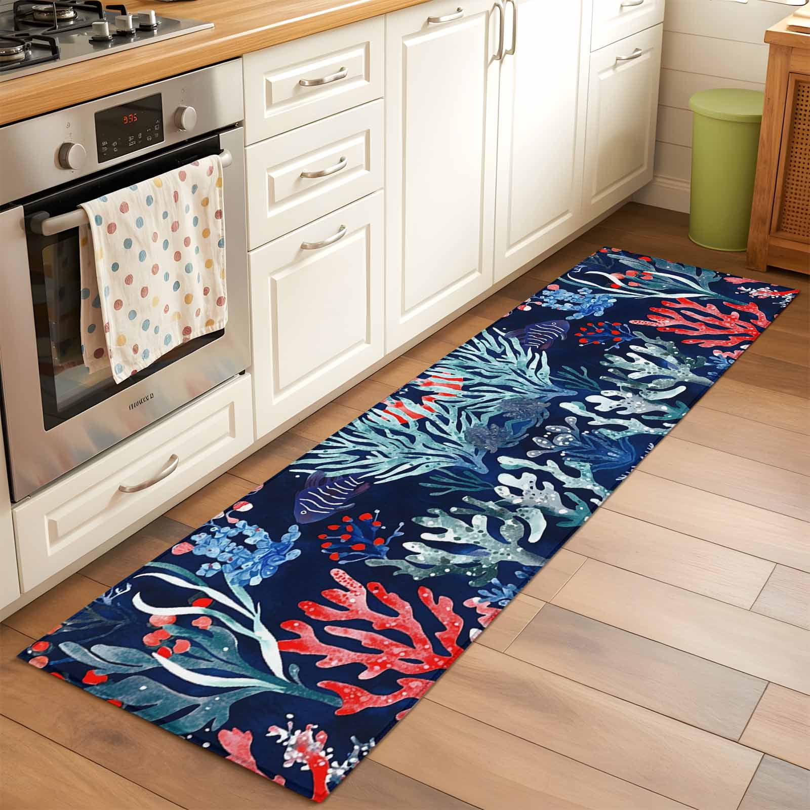 2'x6' Rug Runners for Hallways Kitchen, Coastal Ocean Non Slip Entryway ...