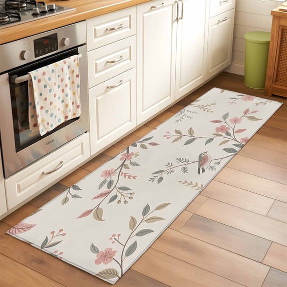 2'x6' Rug Runners for Hallways Kitchen, Country Flowers Non Slip ...