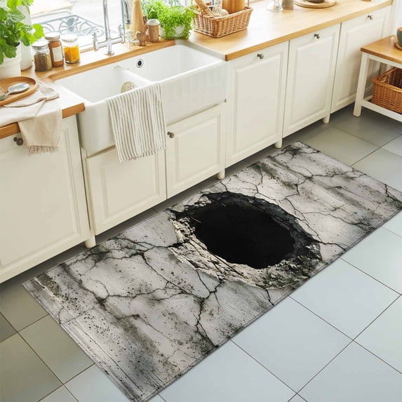 2'x6' Rug Runners for Hallways Kitchen, Cracked Wall Non Slip Entryway ...