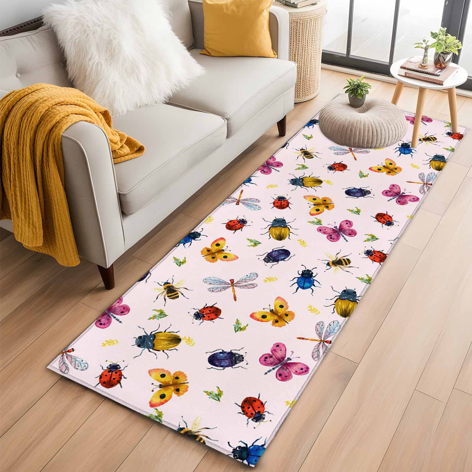 2'x6' Rug Runners for Hallways Kitchen, Cute Butterfly Dragonfly Non ...