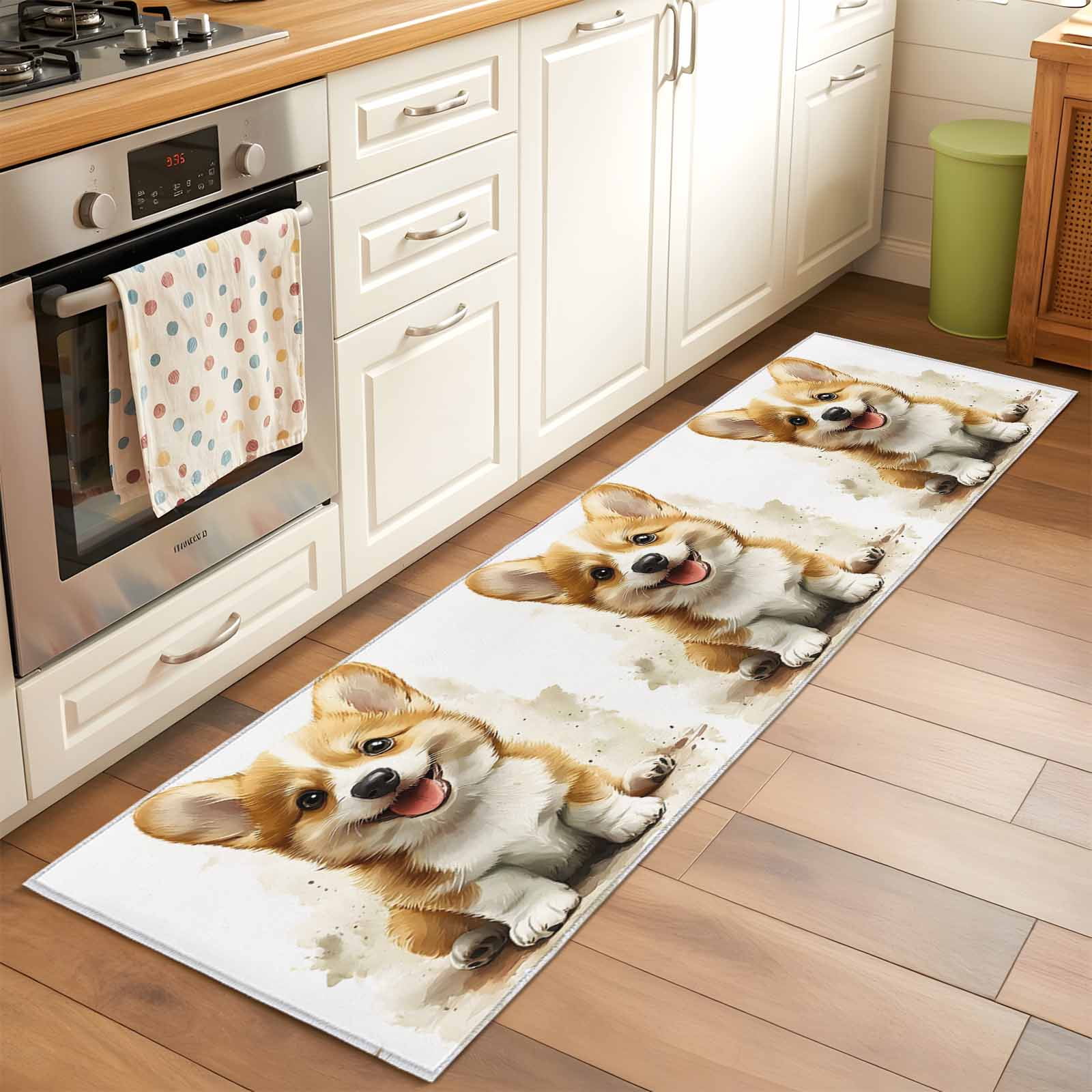 2'x6' Rug Runners for Hallways Kitchen, Cute Puppy Non Slip Entryway ...