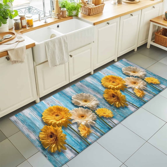 2'x6' Rug Runners for Hallways Kitchen, Daisy Flower Non Slip Entryway ...