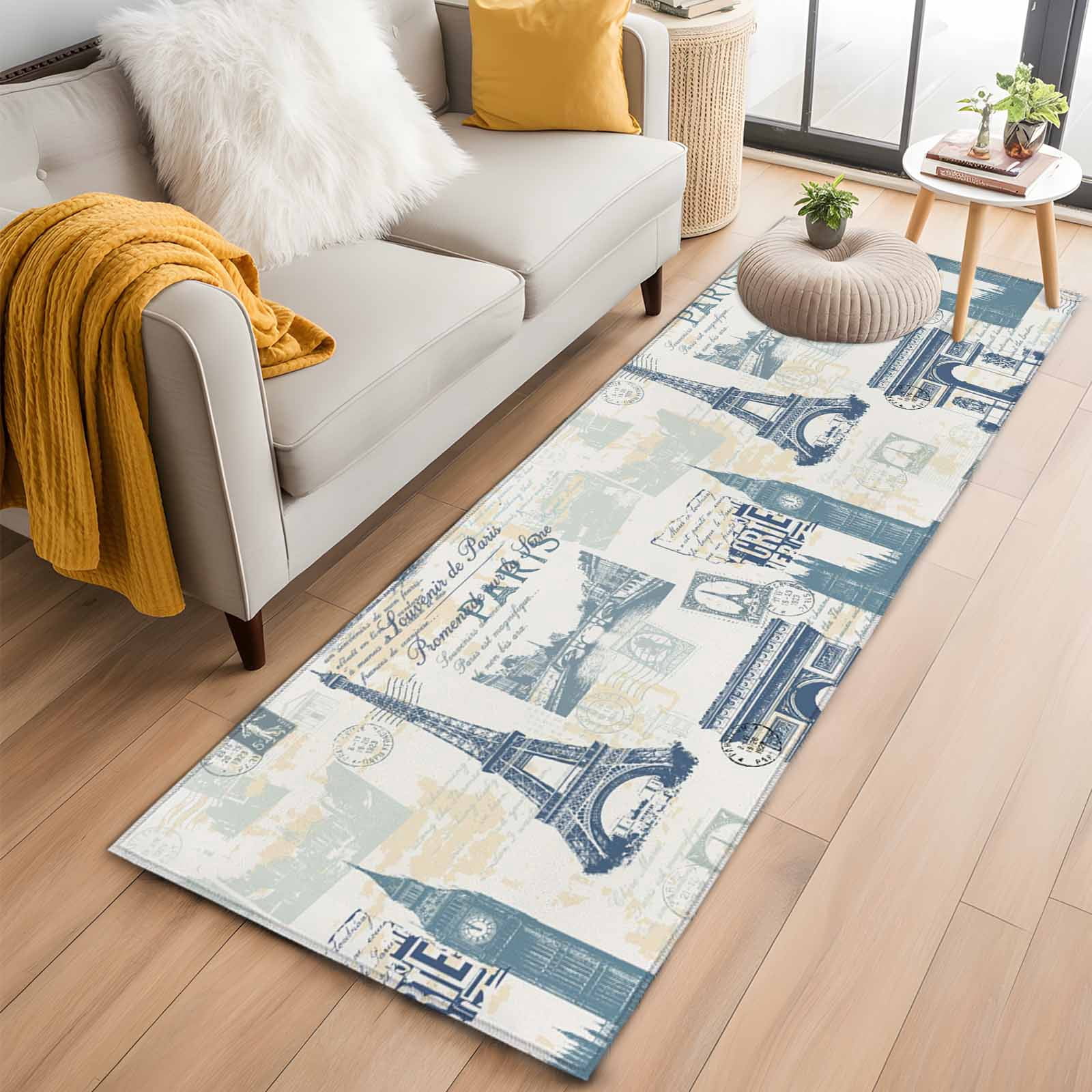 2'x6' Rug Runners for Hallways Kitchen, Eiffel Tower Non Slip Entryway ...