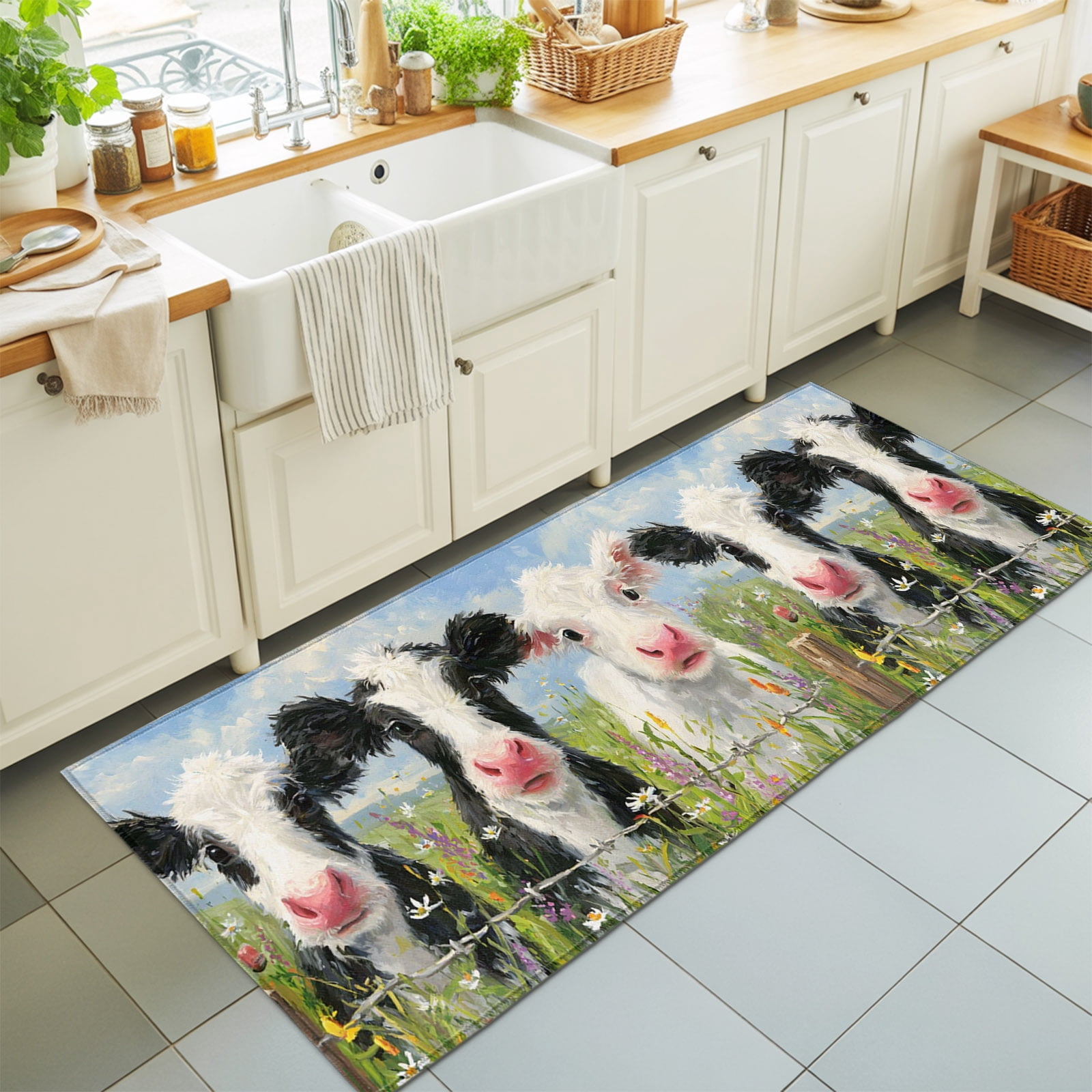 2'x6' Rug Runners for Hallways Kitchen, Farmhouse Animals Non Slip ...