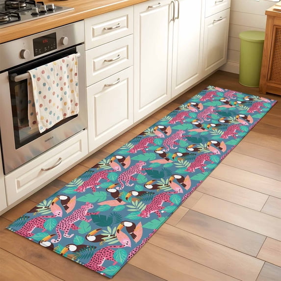 2'x6' Rug Runners for Hallways Kitchen, Farmhouse Leopard Non Slip ...