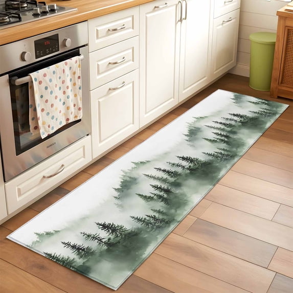 2'x6' Rug Runners for Hallways Kitchen, Foggy Forest Non Slip Entryway ...