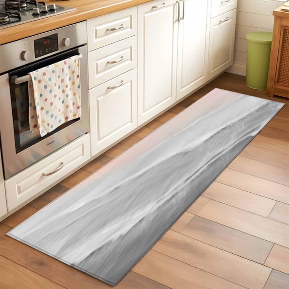 2'x6' Rug Runners for Hallways Kitchen, Gray Black Coastal Wave Non ...