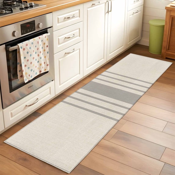 2'x6' Rug Runners for Hallways Kitchen, Grey Striped Non Slip Entryway ...