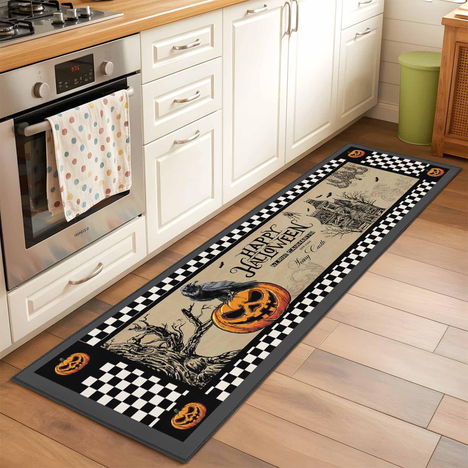 2'x6' Rug Runners for Hallways Kitchen, Halloween Evil Pumpkin Non Slip ...