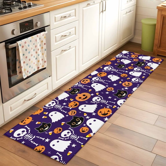 2'x6' Rug Runners for Hallways Kitchen, Halloween Purple Non Slip ...