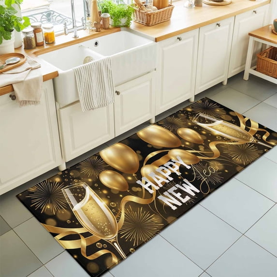 2'x6' Rug Runners for Hallways Kitchen, Happy New Year Non Slip ...