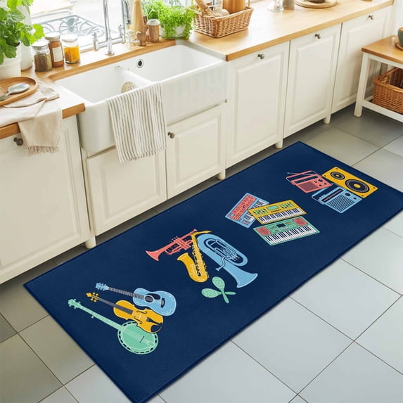 2'x6' Rug Runners for Hallways Kitchen, Instruments Style Non Slip ...