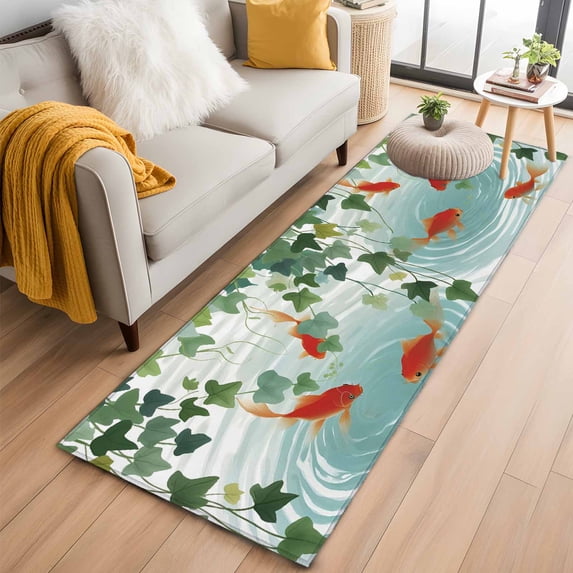 2'x6' Rug Runners for Hallways Kitchen, Japanese Carp Fish Non Slip ...