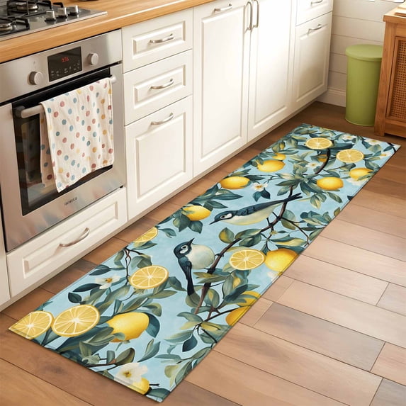 2'x6' Rug Runners for Hallways Kitchen, Lemon Bird Non Slip Entryway ...