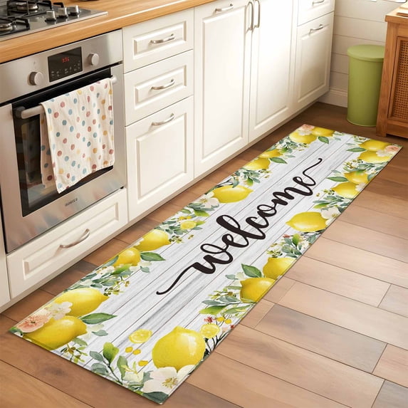2'x6' Rug Runners for Hallways Kitchen, Lemon Farmhouse Non Slip ...
