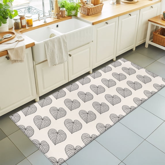 2'x6' Rug Runners for Hallways Kitchen, Love Heart Leaves Non Slip ...