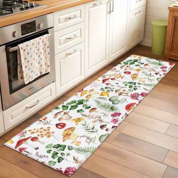 2'x6' Rug Runners for Hallways Kitchen, Mushrooms Ferns Non Slip ...