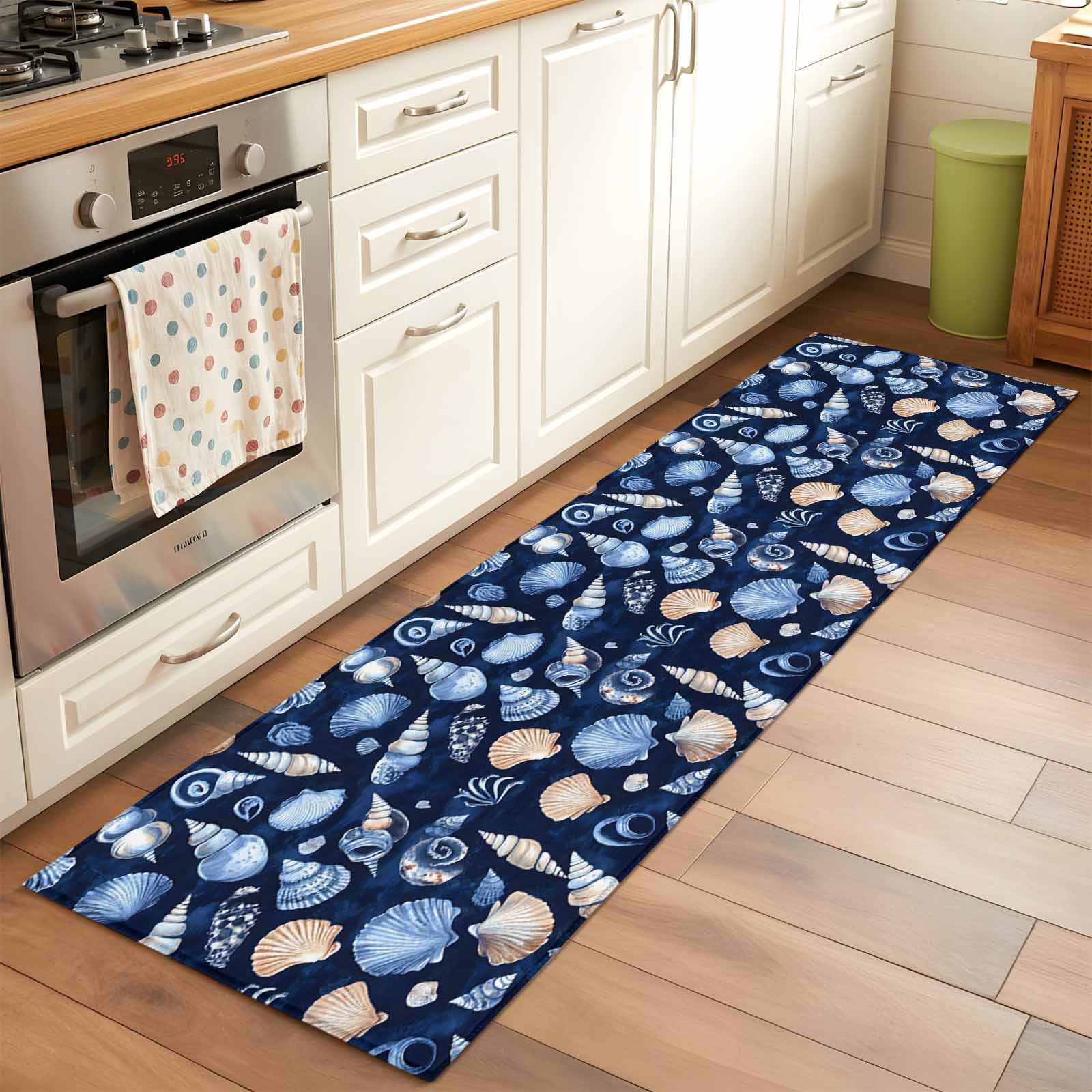 2'x6' Rug Runners for Hallways Kitchen, Navy Blue Coastal Non Slip ...
