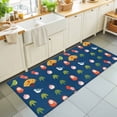 2'x6' Rug Runners for Hallways Kitchen, Navy Blue Spring Floral Non ...