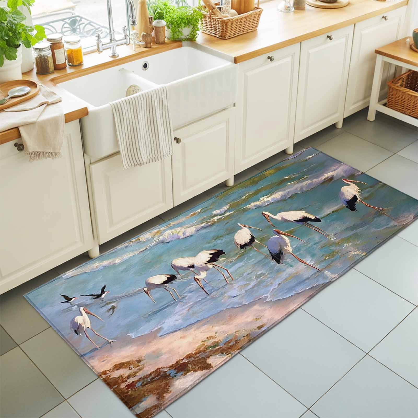 2'x6' Rug Runners for Hallways Kitchen, Ocean Seagull Non Slip Entryway ...