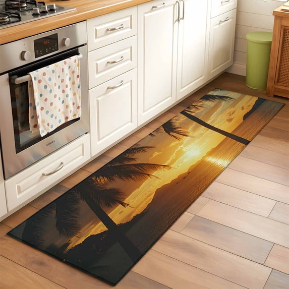 2'x6' Rug Runners for Hallways Kitchen, Ocean Sunset Non Slip Entryway ...