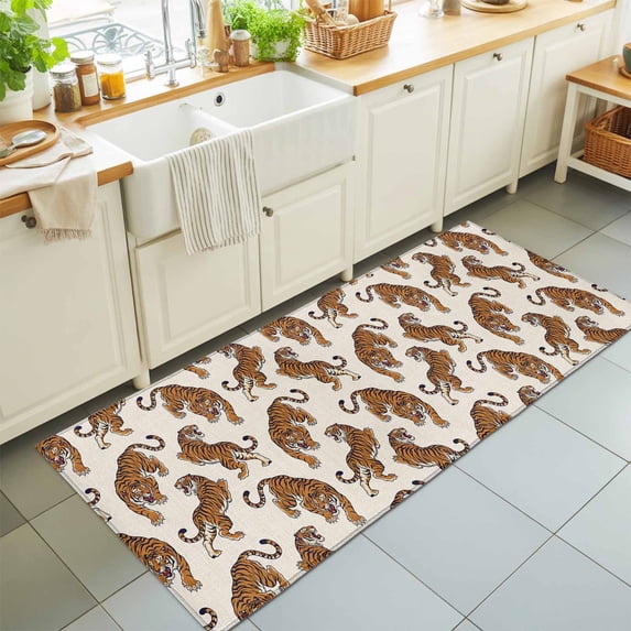 2'x6' Rug Runners for Hallways Kitchen, Orange Tiger Non Slip Entryway ...
