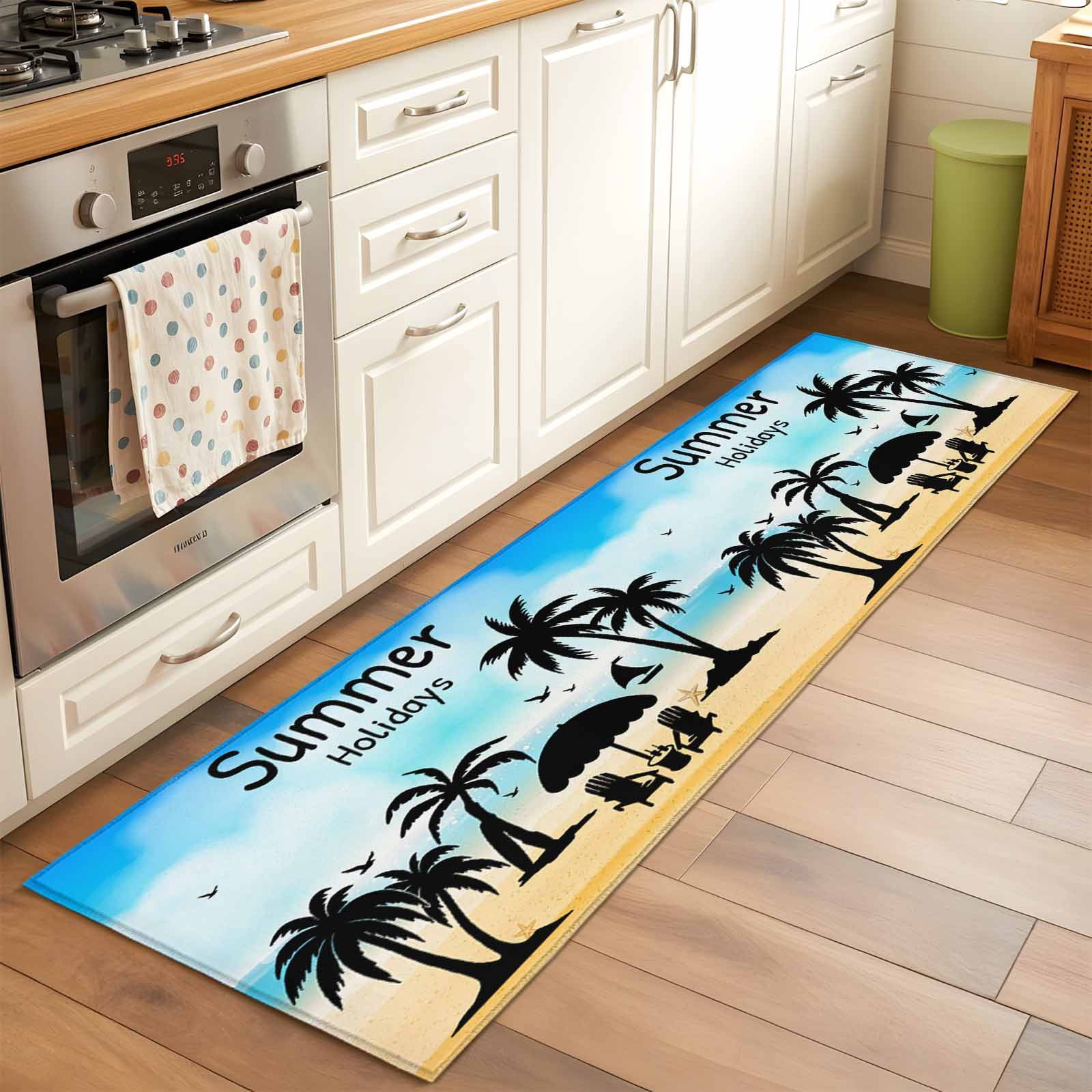 2'x6' Rug Runners for Hallways Kitchen, Palm Trees Silhouette Non Slip ...