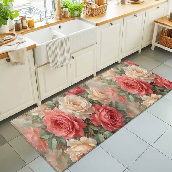 2'x6' Rug Runners for Hallways Kitchen, Pastoral Flowers Non Slip ...