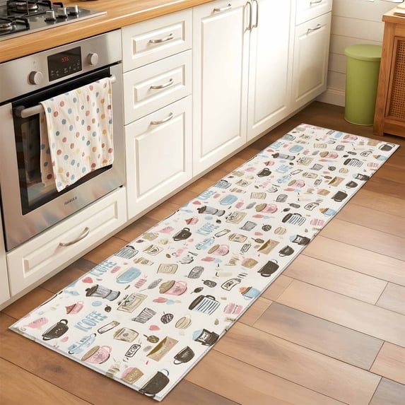 2'x6' Rug Runners for Hallways Kitchen, Pink Beige Retro Non Slip ...