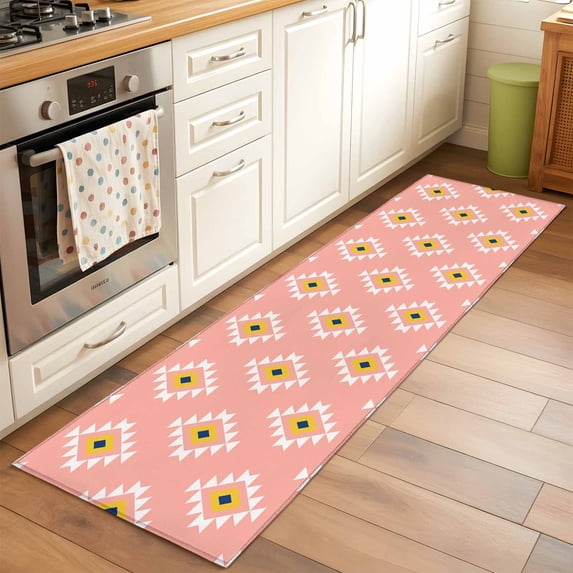 2'x6' Rug Runners for Hallways Kitchen, Pink Boho Non Slip Entryway ...