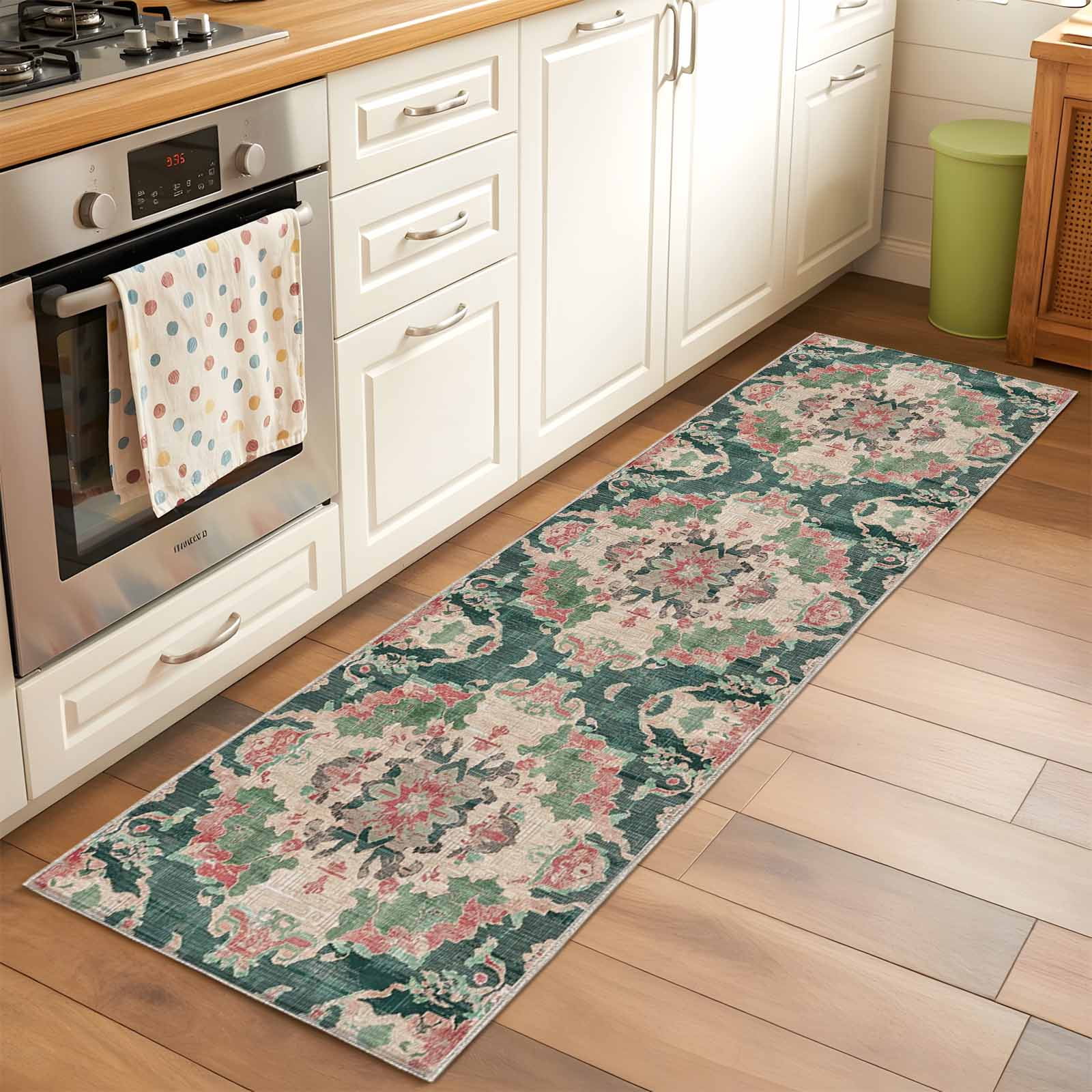 2'x6' Rug Runners for Hallways Kitchen, Pink Green Boho Non Slip ...