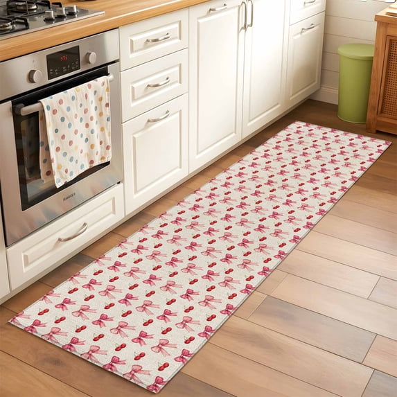 2'x6' Rug Runners for Hallways Kitchen, Pink Sweet Bow Non Slip ...
