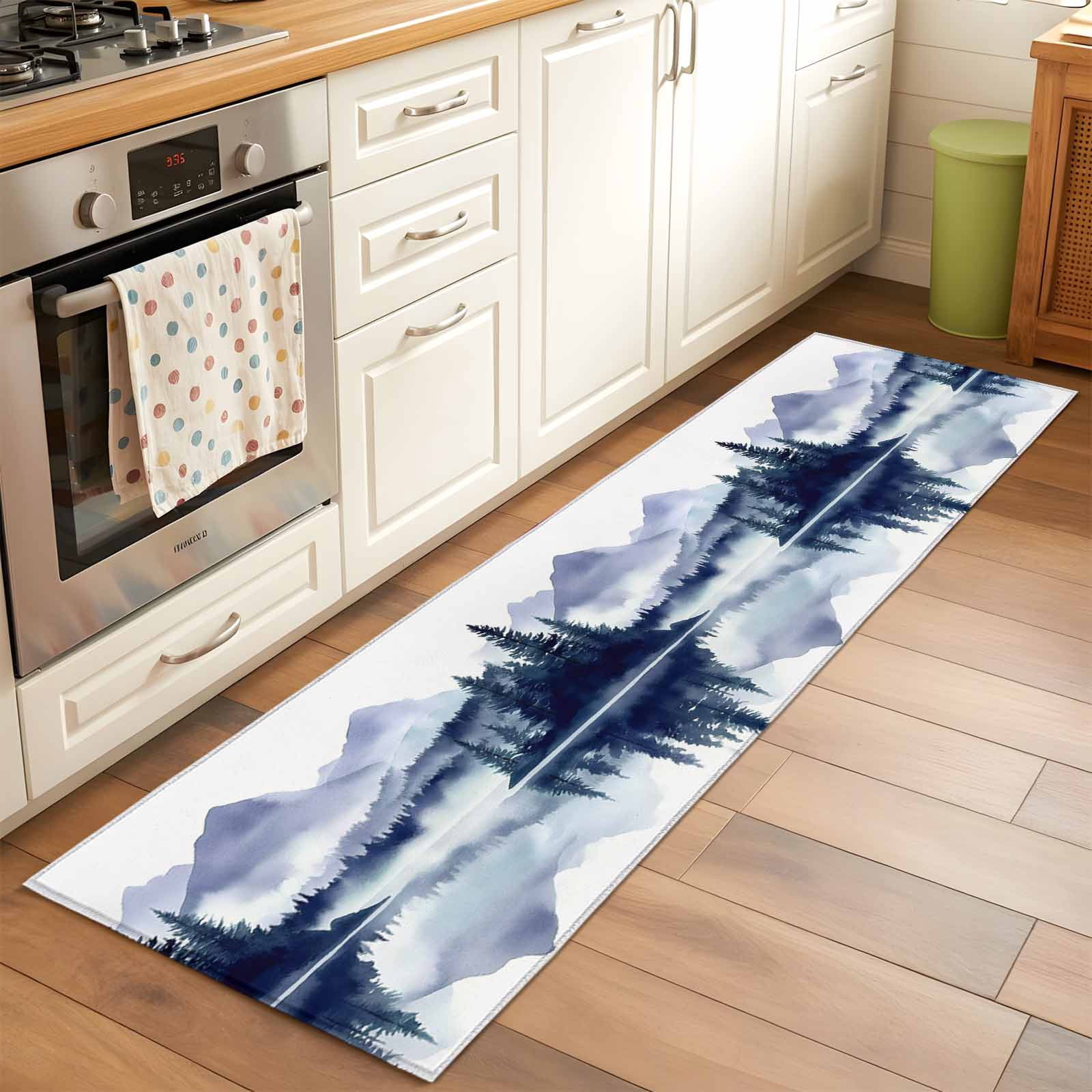 2'x6' Rug Runners for Hallways Kitchen, Purple Ink Mountain Non Slip ...