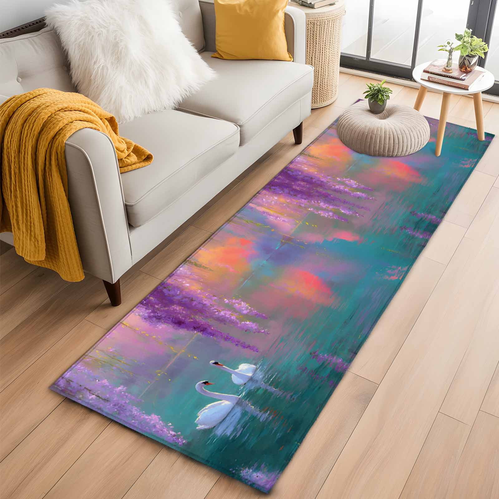 2'x6' Rug Runners for Hallways Kitchen, Purple Lavender Non Slip ...