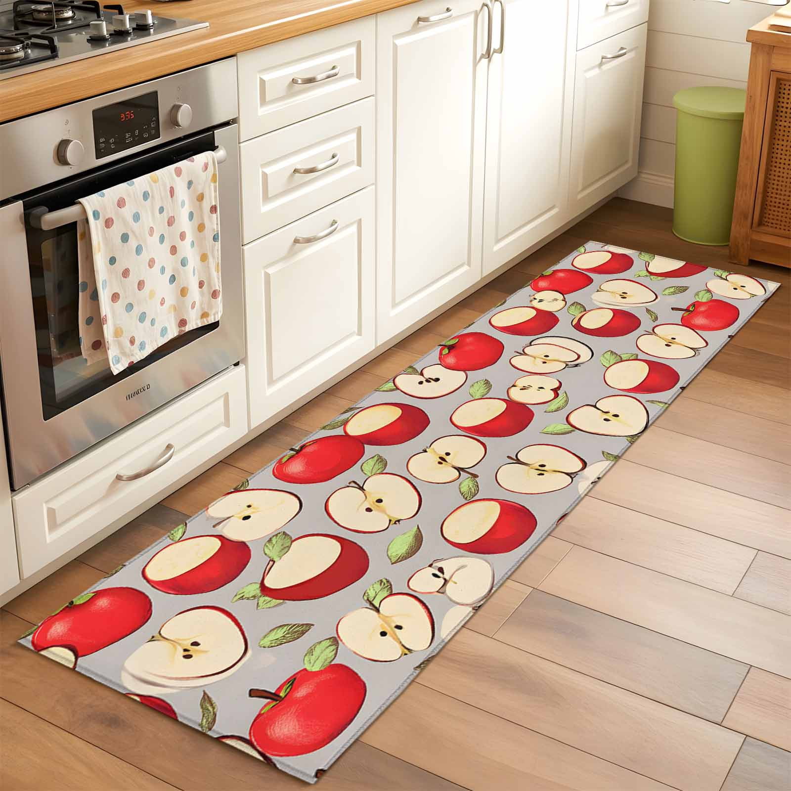 2'x6' Rug Runners for Hallways Kitchen, Red Apples Non Slip Entryway ...