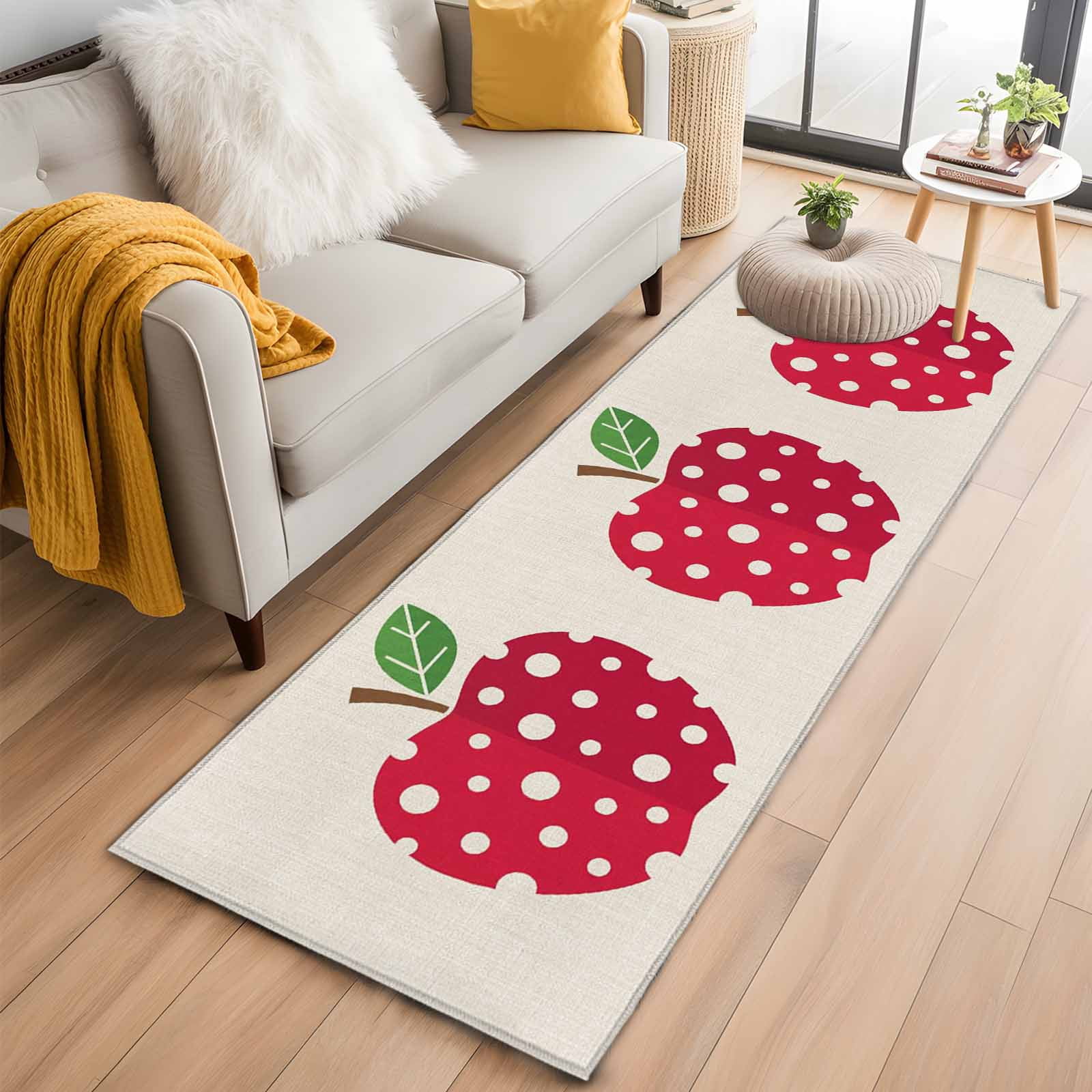 2'x6' Rug Runners for Hallways Kitchen, Red Apples Non Slip Entryway ...