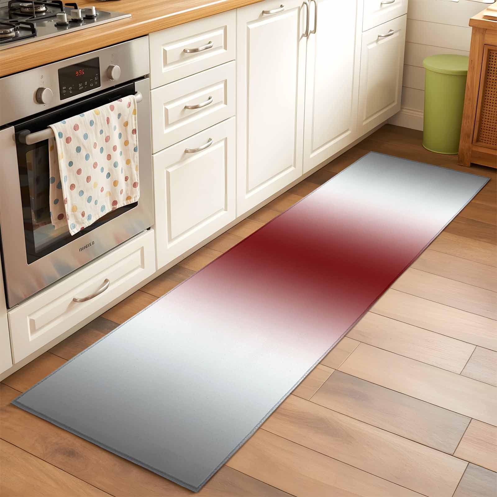 2'x6' Rug Runners for Hallways Kitchen, Red Grey White Non Slip ...