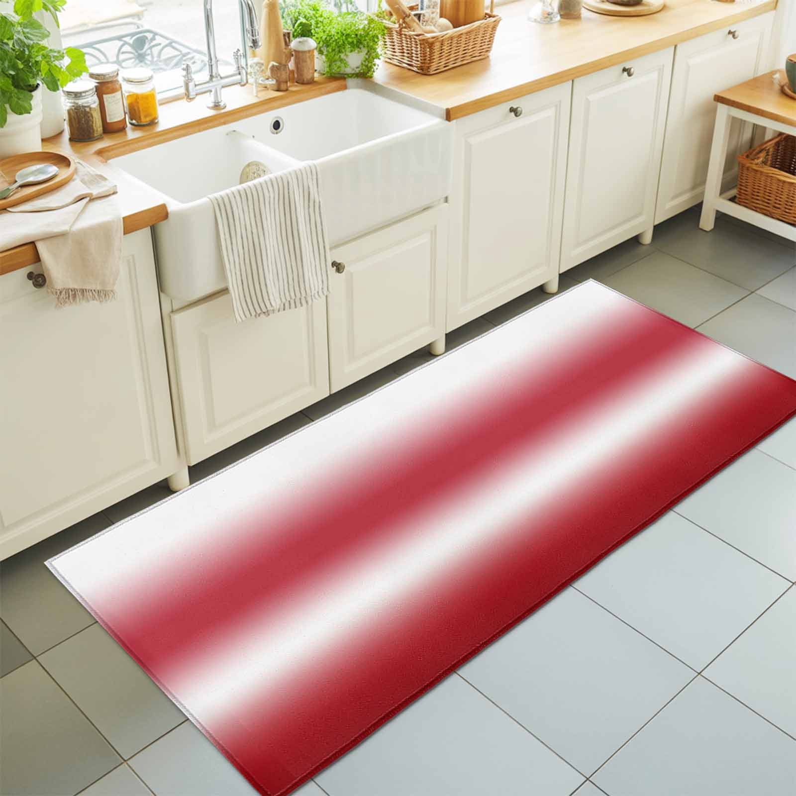2'x6' Rug Runners for Hallways Kitchen, Red Ombre Non Slip Entryway ...