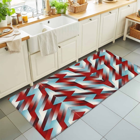 2'x6' Rug Runners for Hallways Kitchen, Red Teal Non Slip Entryway ...