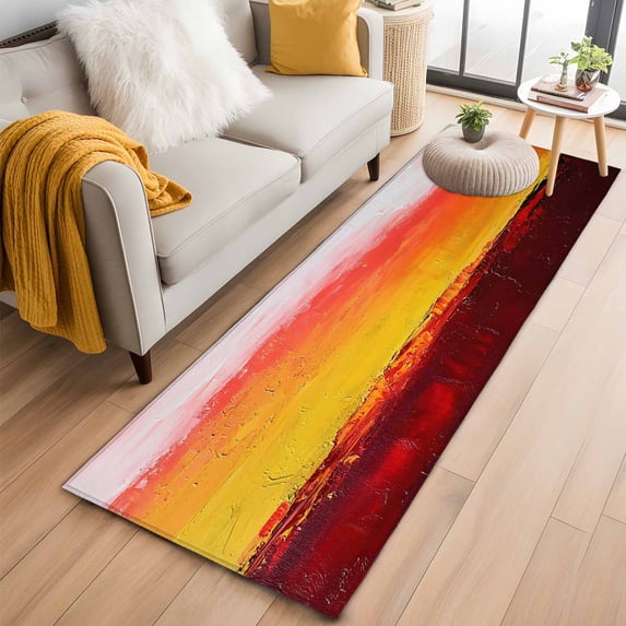 2'x6' Rug Runners for Hallways Kitchen, Red Yellow Non Slip Entryway ...